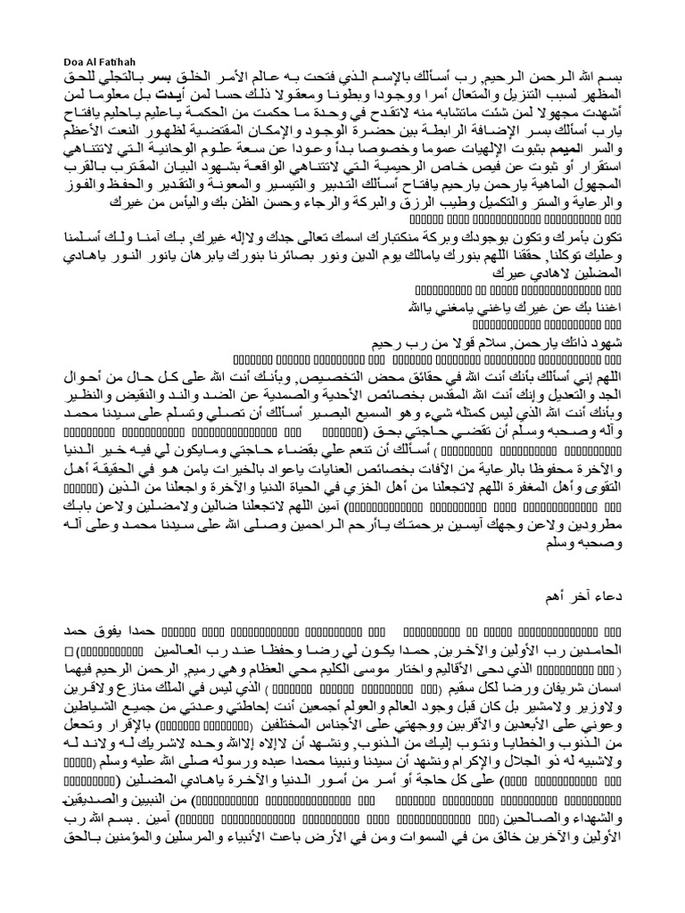 Doa Al Fatihah | PDF