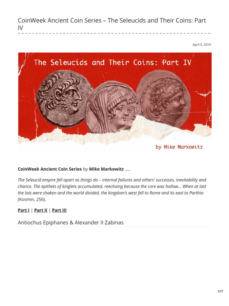 The Seleucids and Their Coins Part IV | PDF