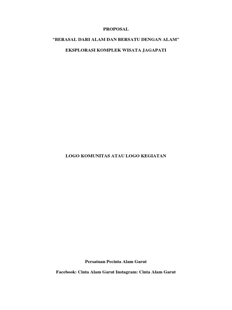 Proposal Kegiatan Pecinta Alam | PDF | Sains & Matematika