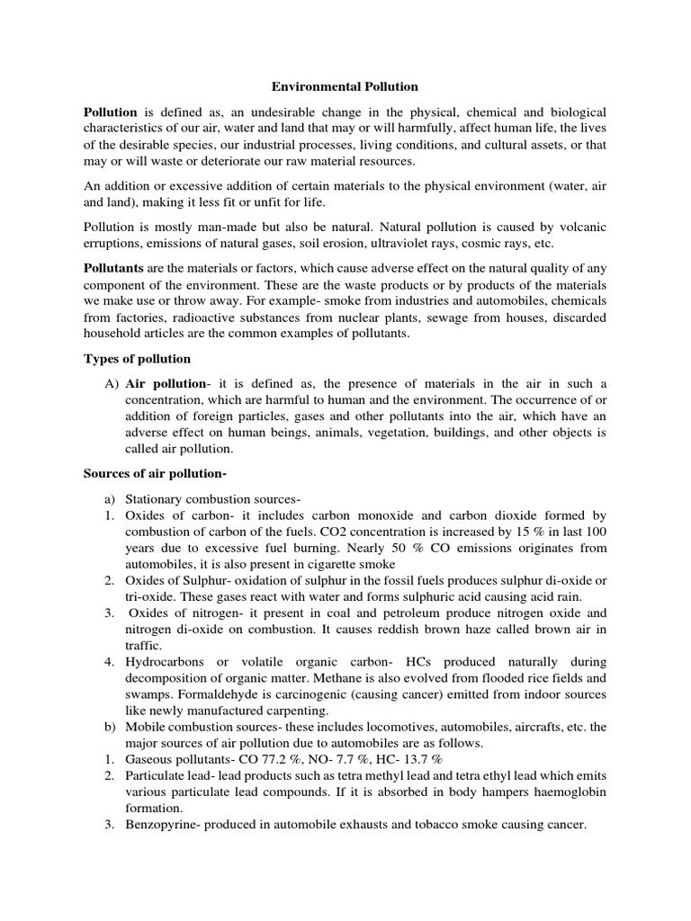 Unit 4 Air, Water Pollution | PDF | Particulates | Water Pollution