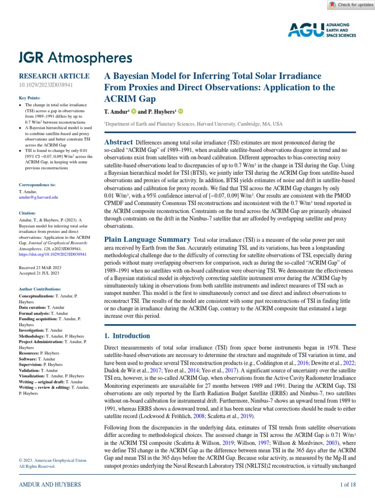 JGR Atmospheres - 2023 - Amdur | PDF