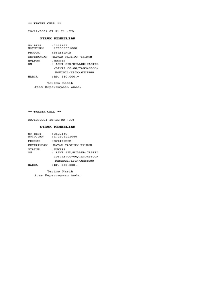 Struk Wifi | PDF