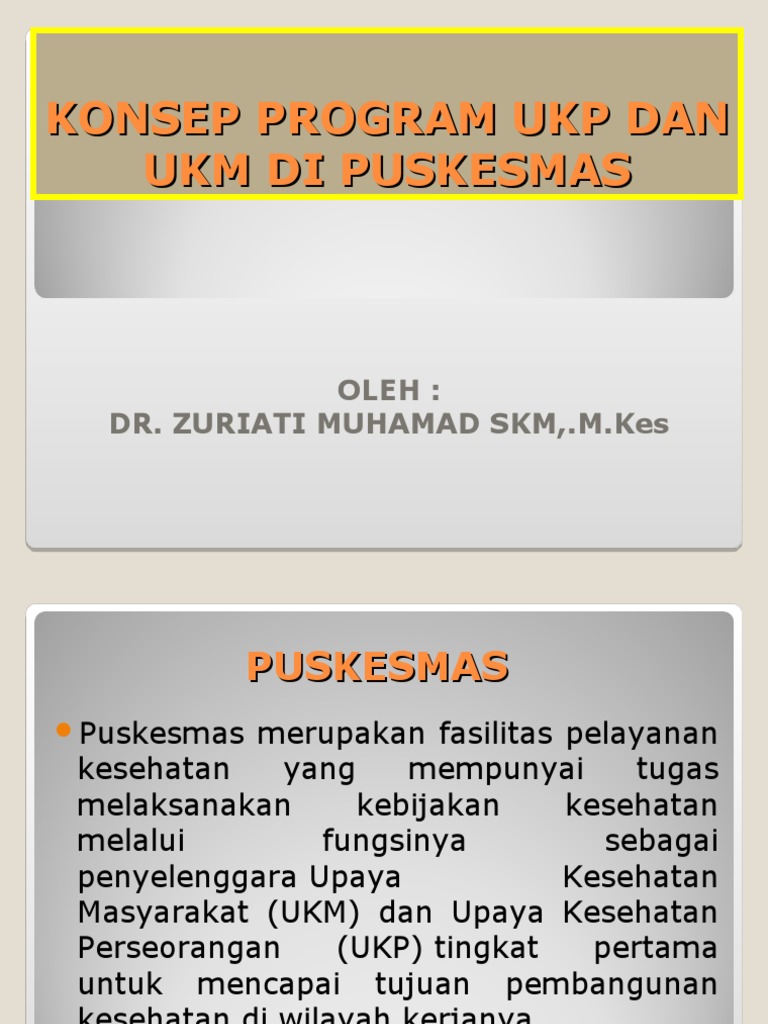 Program UKP dan UKM di Puskesmas | PDF