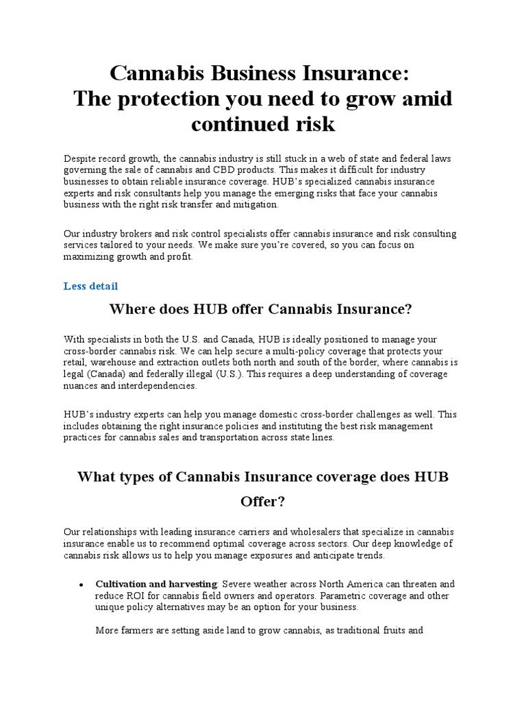 Cannabis Business Insurance | PDF