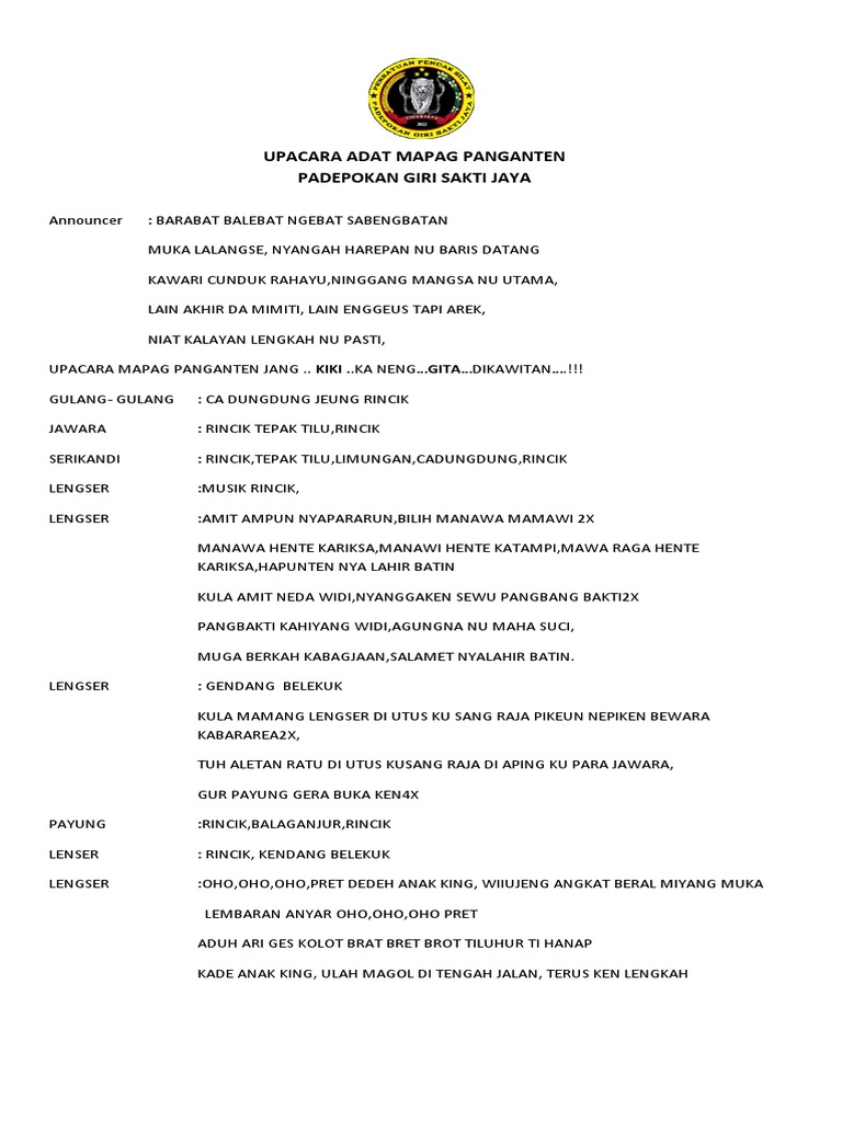 Upacara Adat Mapag Panganten | PDF