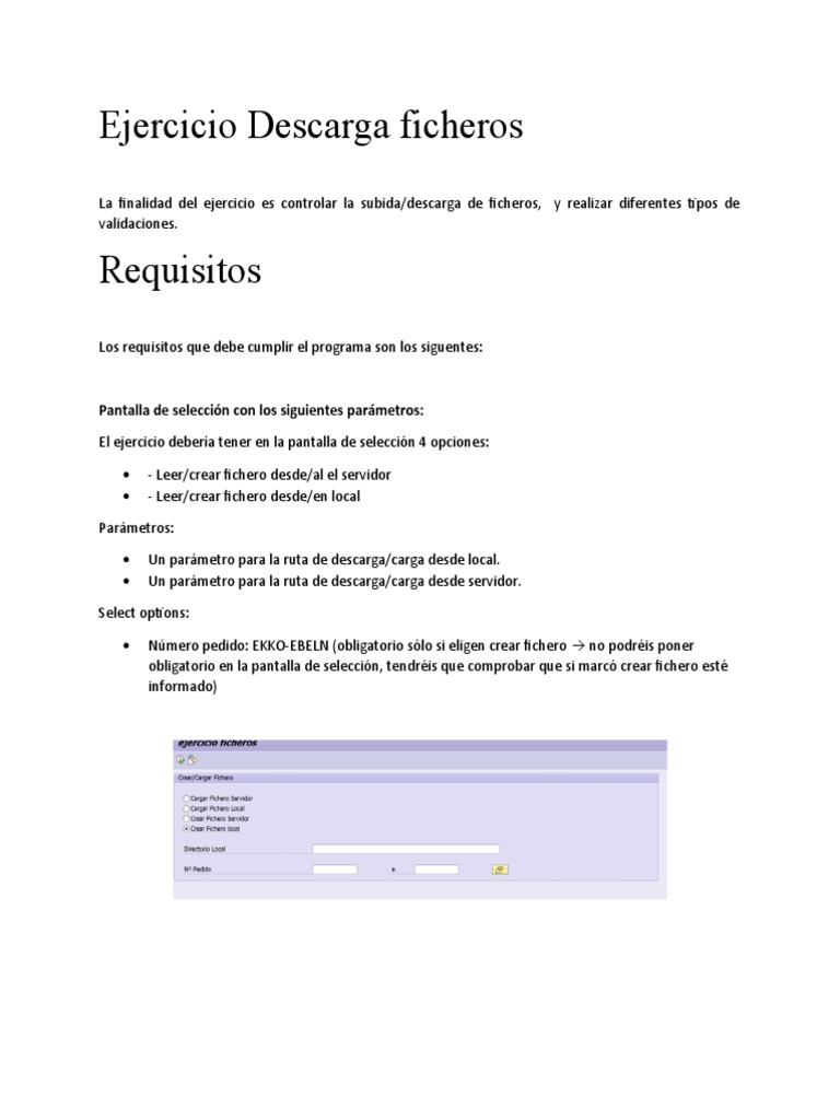Ejercicio Descarga de Ficheros | PDF