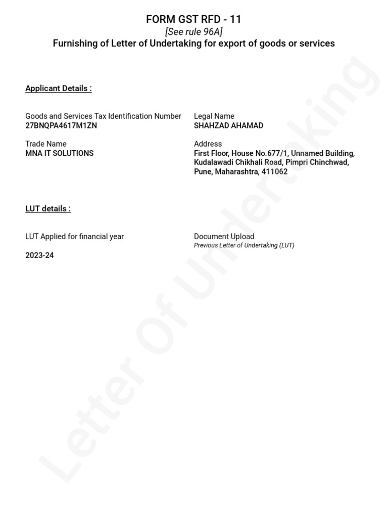 Form GST RFD - 11 | Download Free PDF | Public Finance | Economies