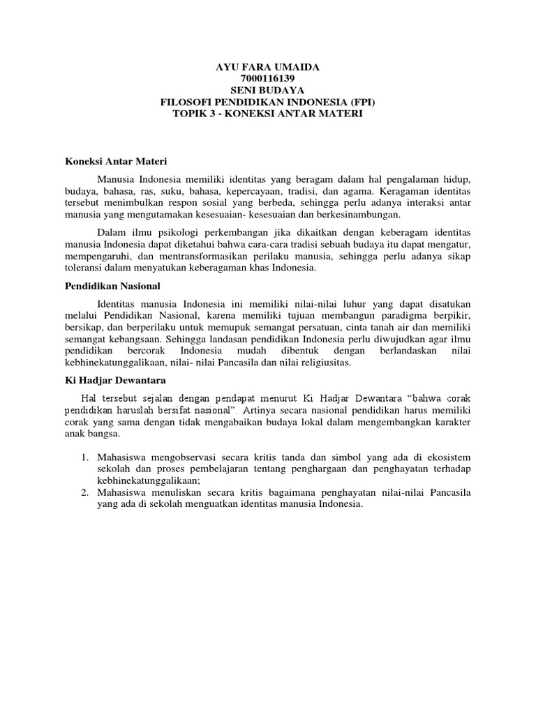 Topik 3 Koneksi Antar Materi - FPI | PDF