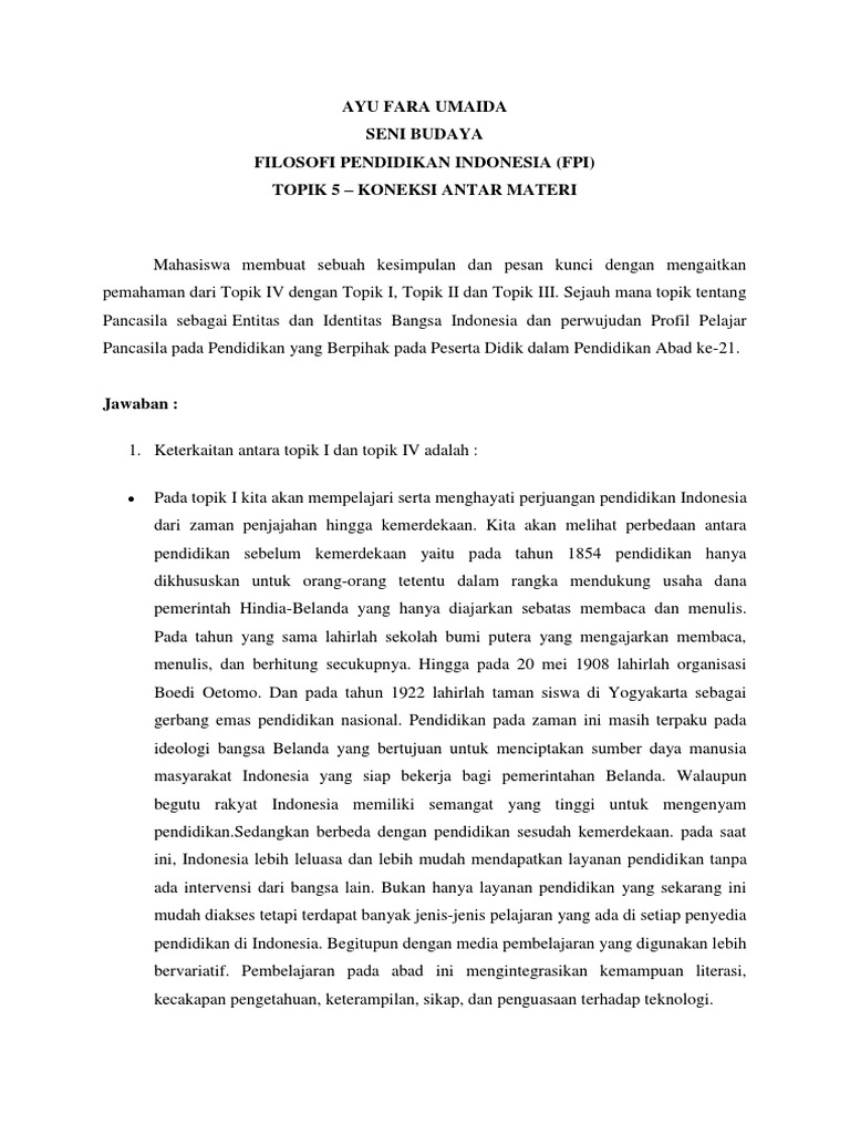 Topik 5 Koneksi Antar Materi-FPI | PDF | Agama & Spiritualitas
