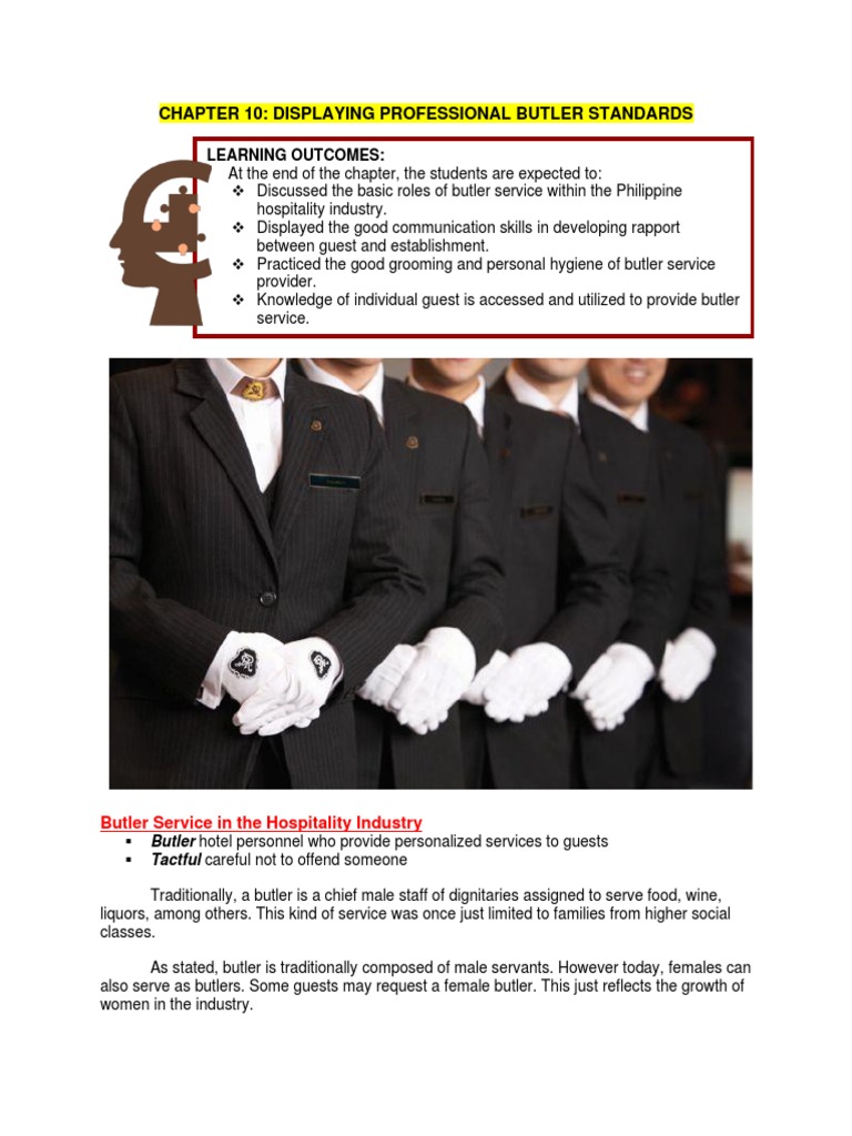Chapter 10 Displaying Professional Butler Standards | PDF