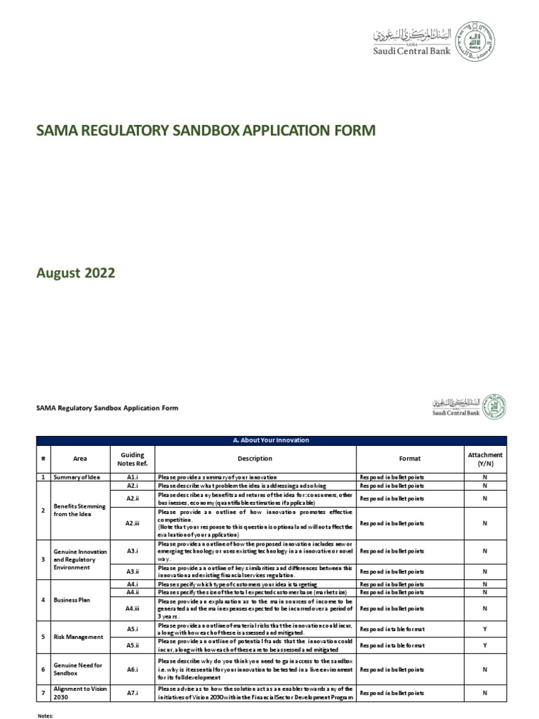 Regulatory Sandbox-Application Form-En (1) | PDF