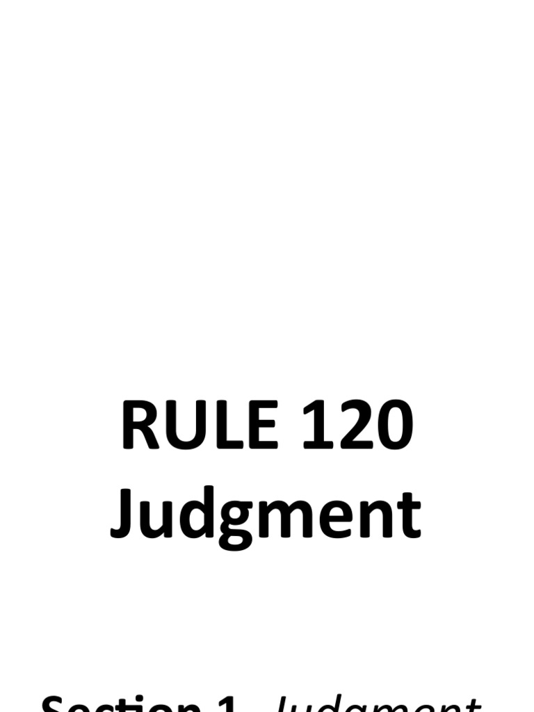 Rule 120 Judgment | PDF