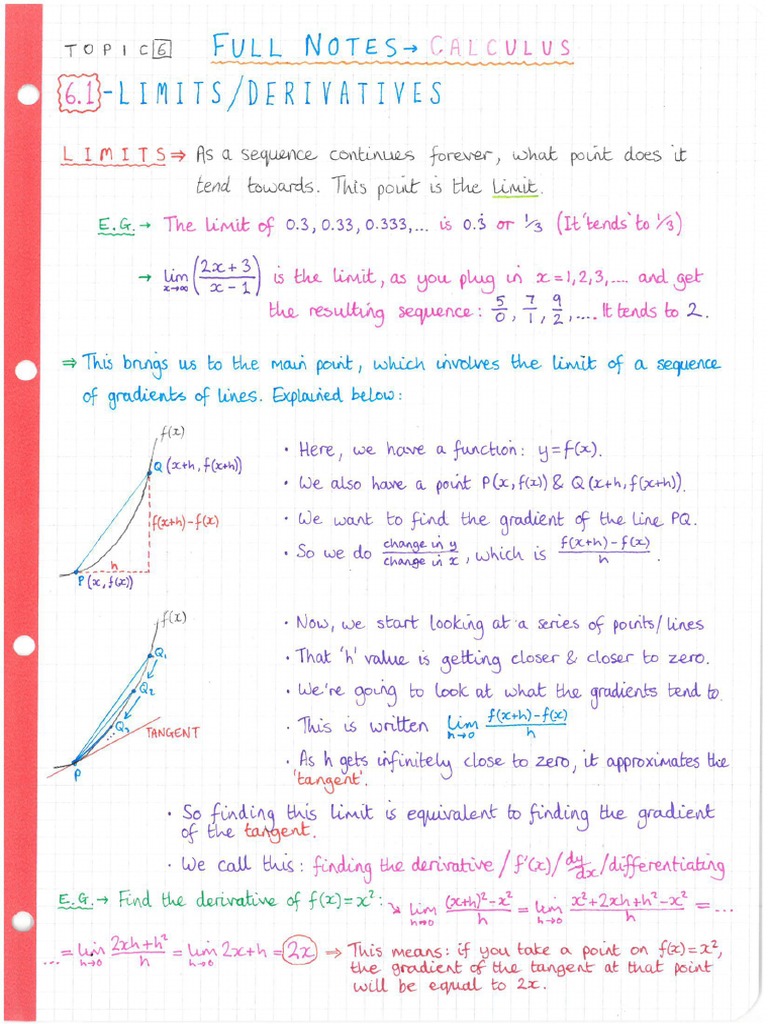 6 Calculus Notes | PDF