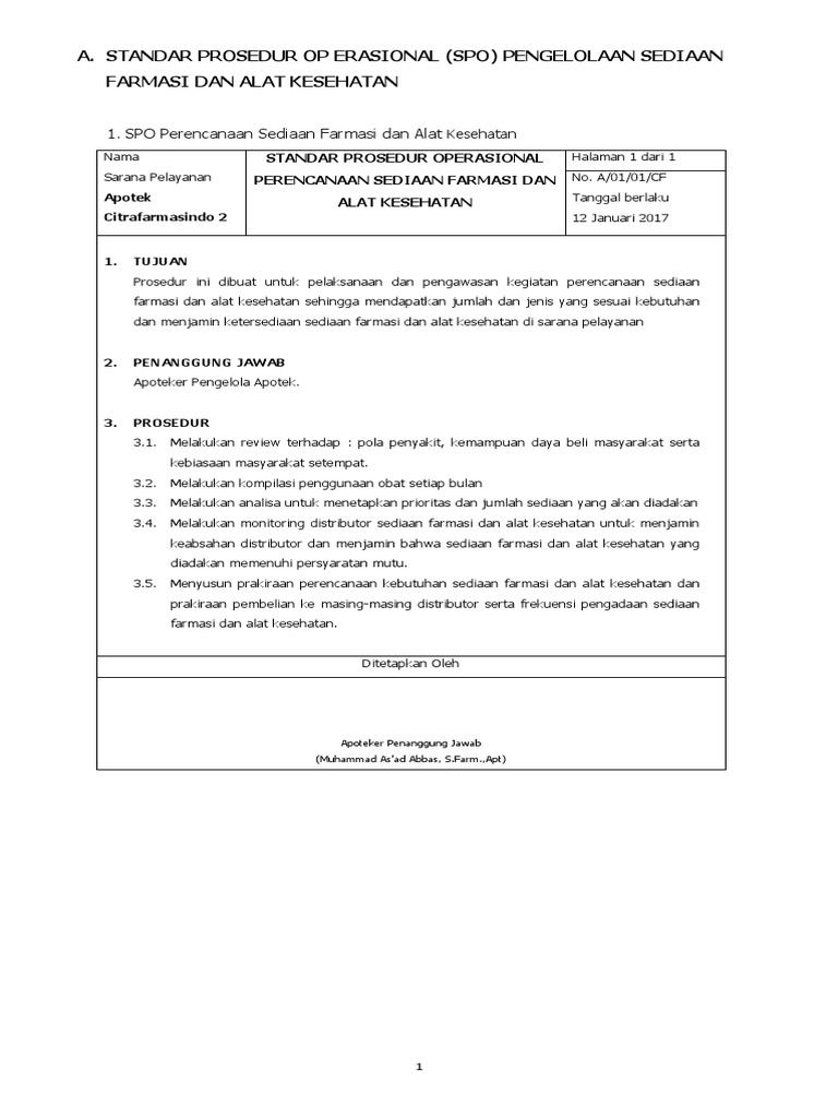 Contoh SPO Sesuai Format PMK 30 2014 | PDF | Pengembangan Diri