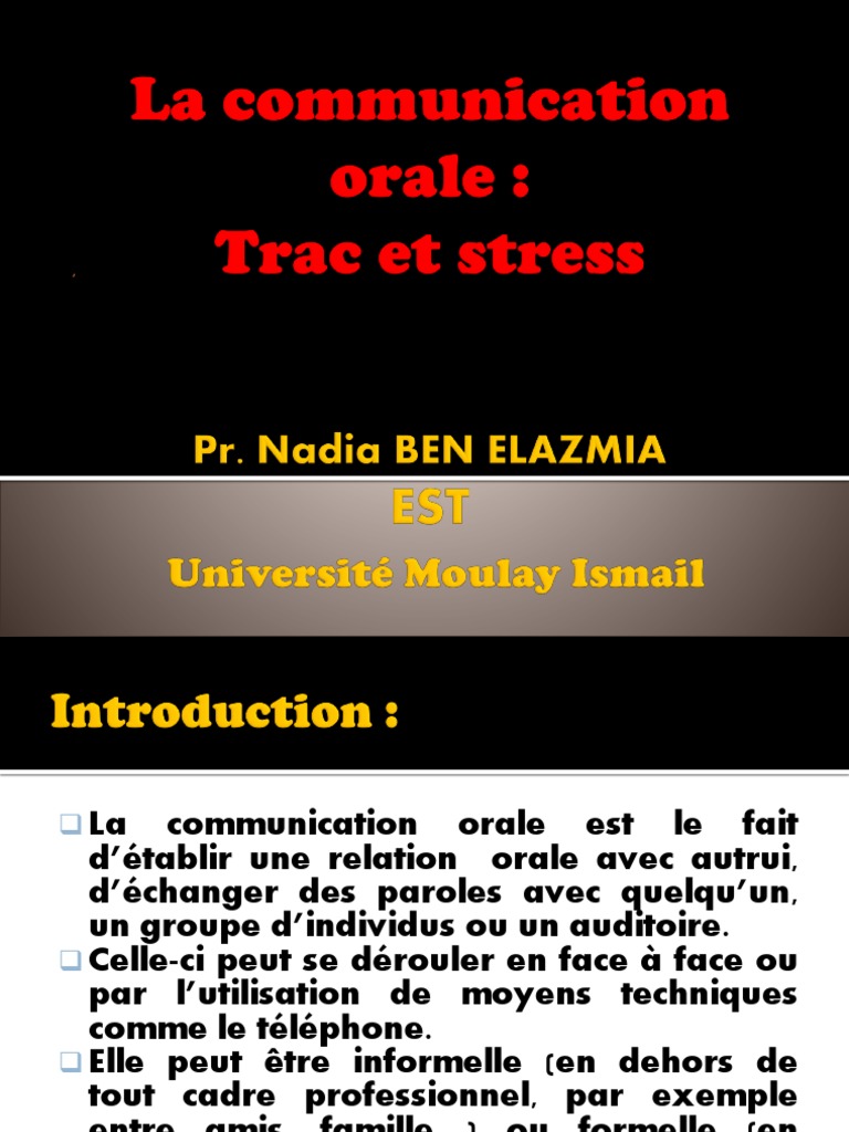 Gérer le trac en communication orale | PDF