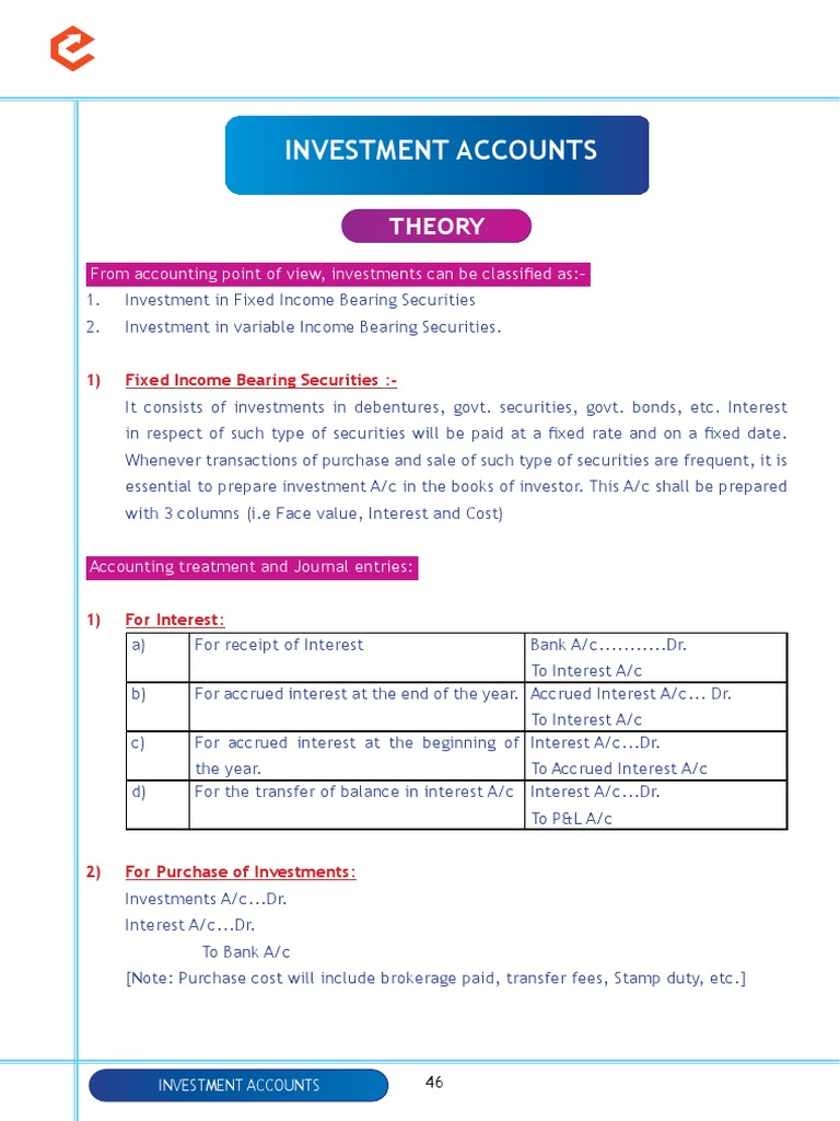 Accounting - Investment Account | PDF | Stocks | Dividend
