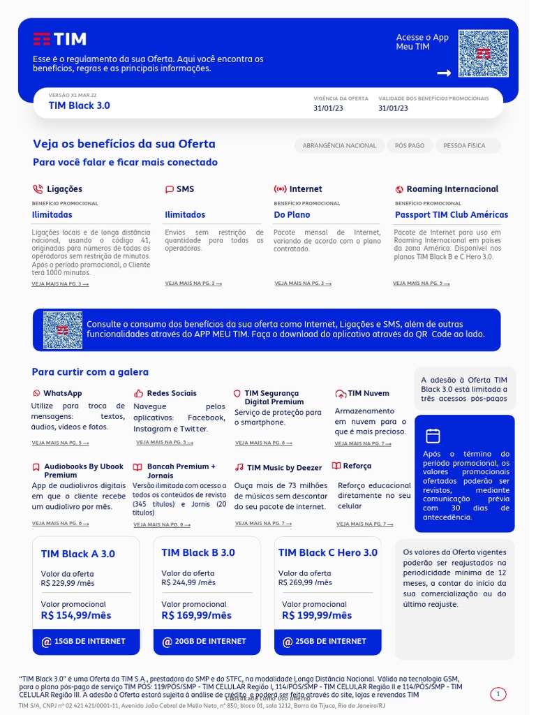 Regulamento Oferta Tim Black e Tim Black C Hero | PDF