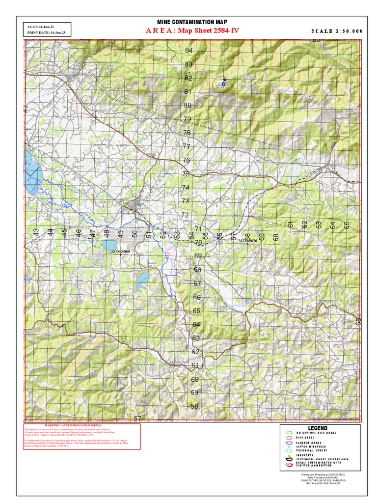 Mine Contamination Map - Sarajevo | PDF