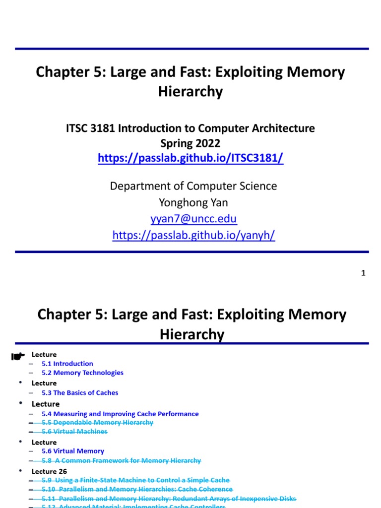 Chapter05 MemoryHierarchy | PDF