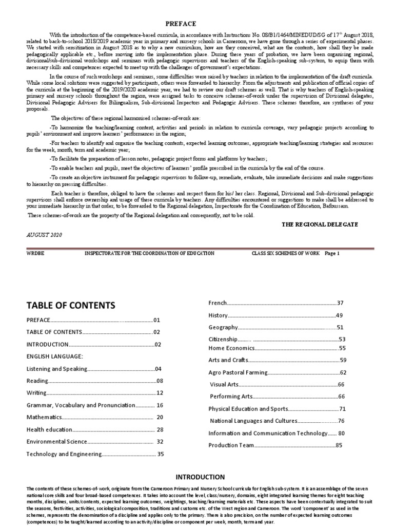 Class Six Schemes of Work 15 Dec | Download Free PDF | Verb | Reading ...
