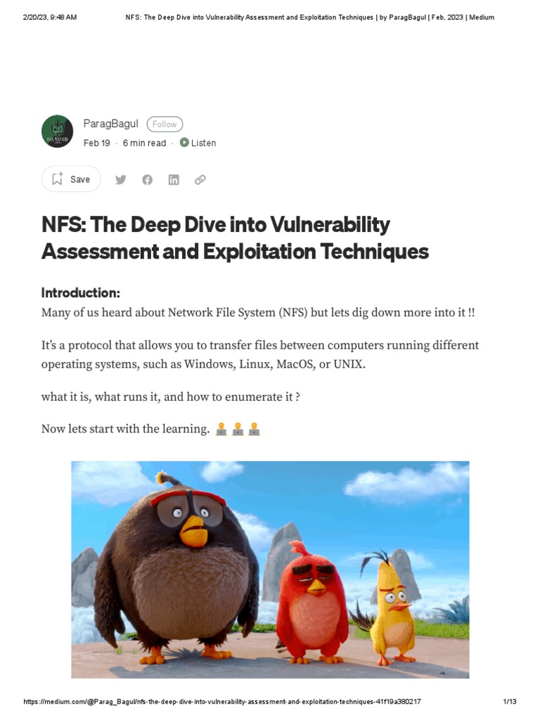 NFS - The Deep Dive Into Vulnerability Assessment and Exploitation Techniques | PDF