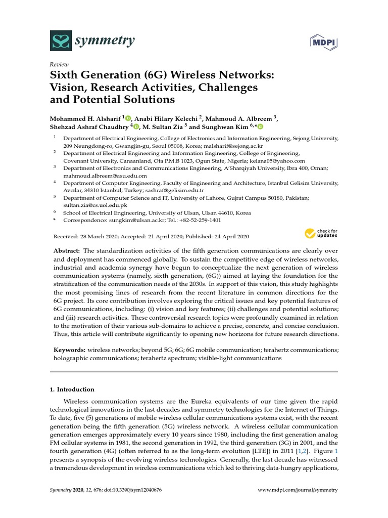 Sixth Generation 6G Wireless Networks Vi | PDF | Computer Network ...