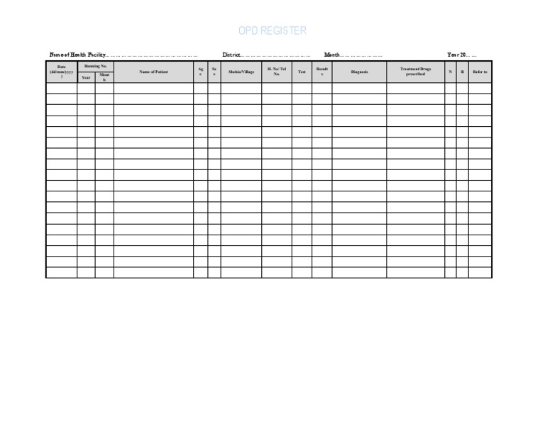 Opd Register | PDF