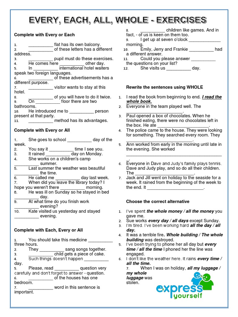 Worksheet Mixed Grammar Vocabulary | PDF