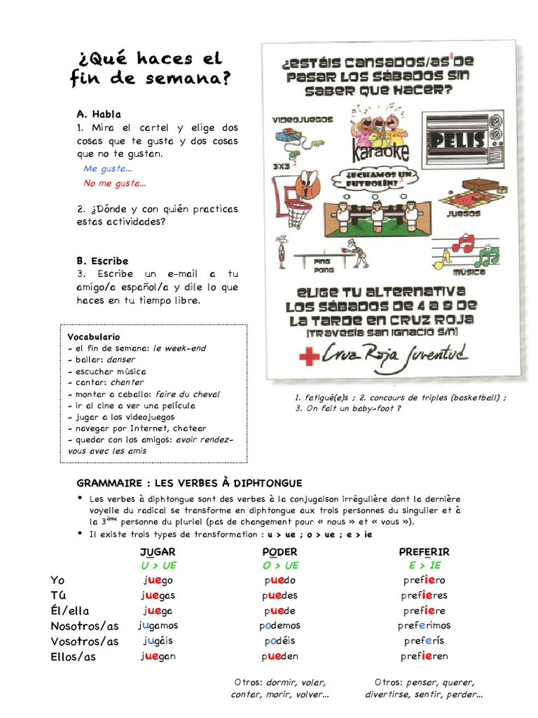 Actividades del fin de semana en español | PDF | Lingüística