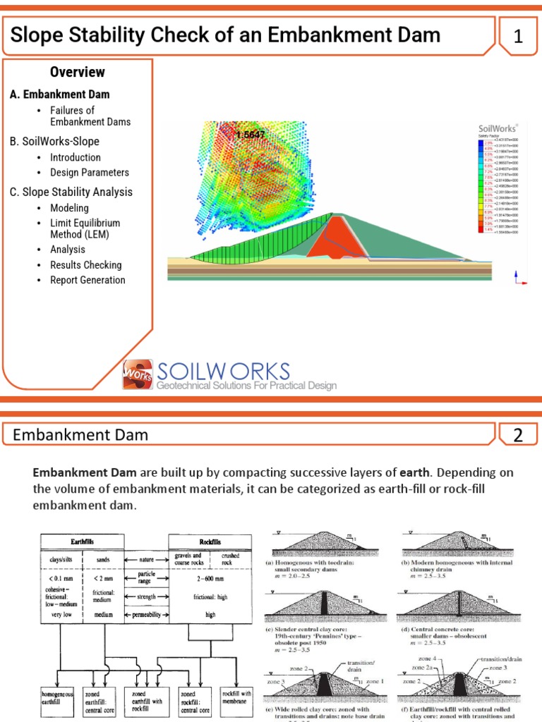 Slope Stability Check of An Embankment Dam | PDF