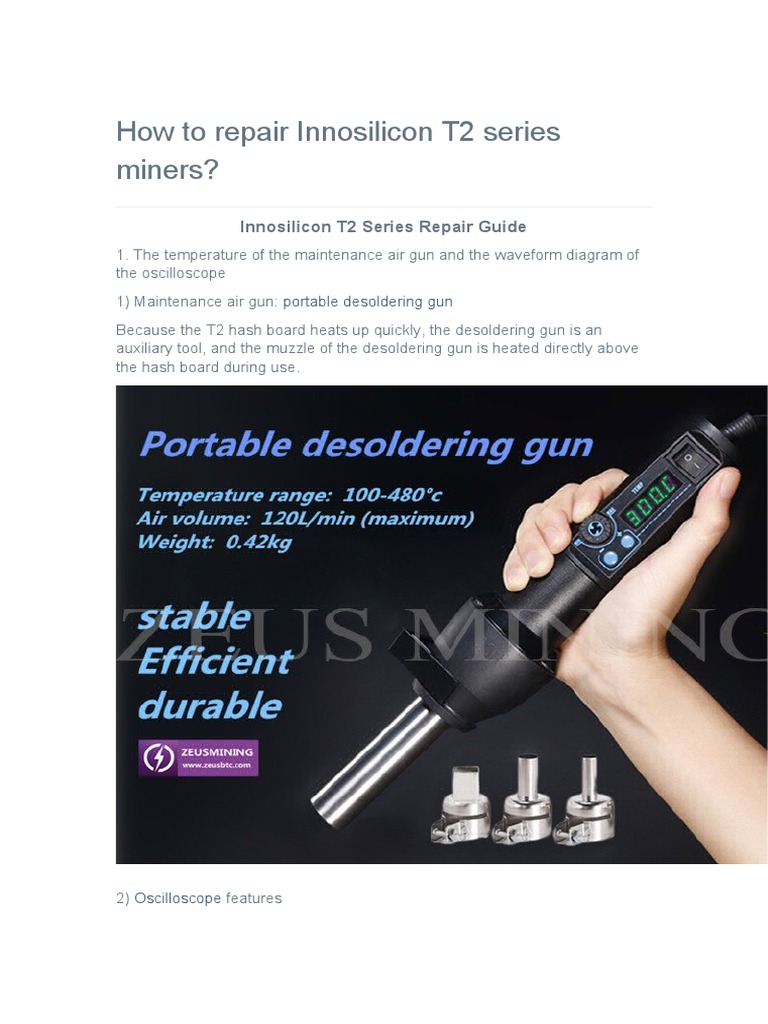 Innosilicon T2 Miner Repair Guide | PDF | Technology & Engineering
