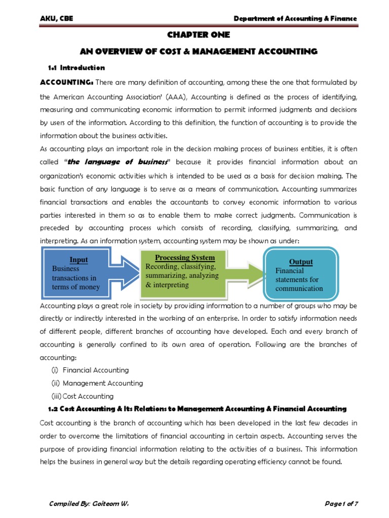 CH 1 Word Cost | PDF | Financial Accounting | Cost