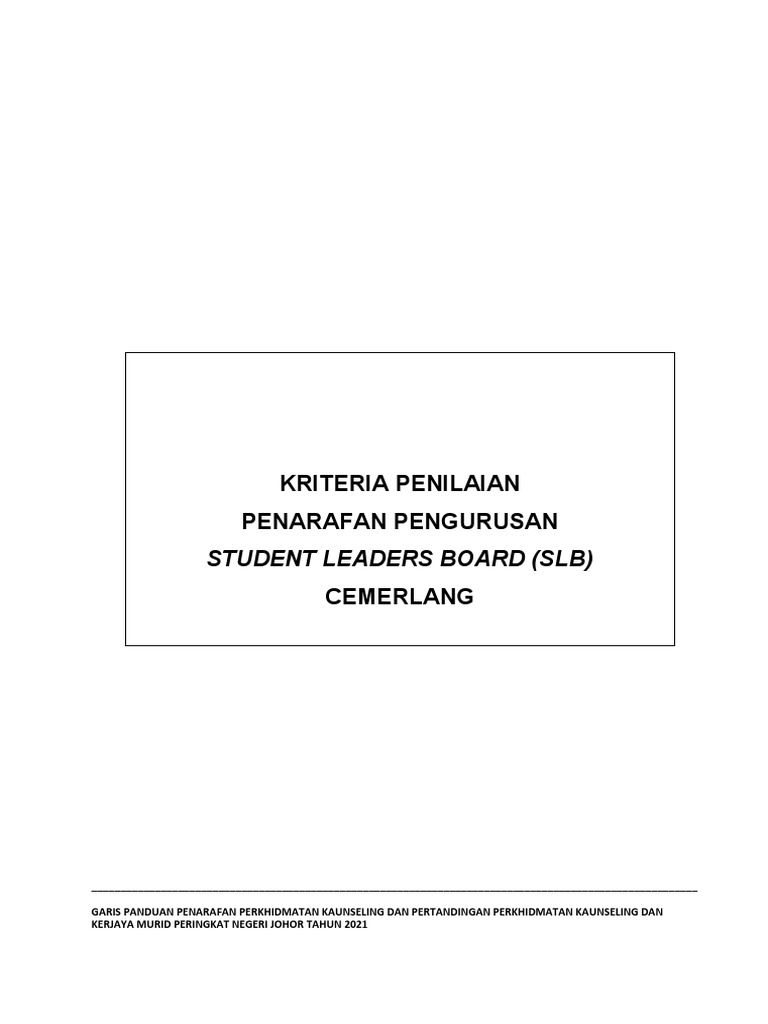 Garis Panduan - Rubrik Karnival SLB | PDF