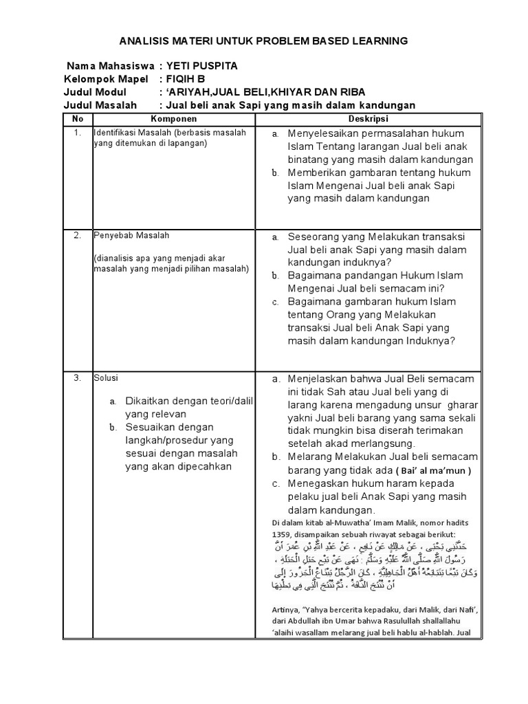 ANALISIS MATERI PBL Modul 8 KB 2 | PDF
