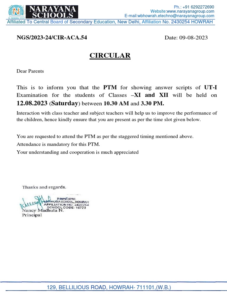 CIR.54 SR - SECONDARY PTM - NOTICE-PT 1 - Marks | PDF
