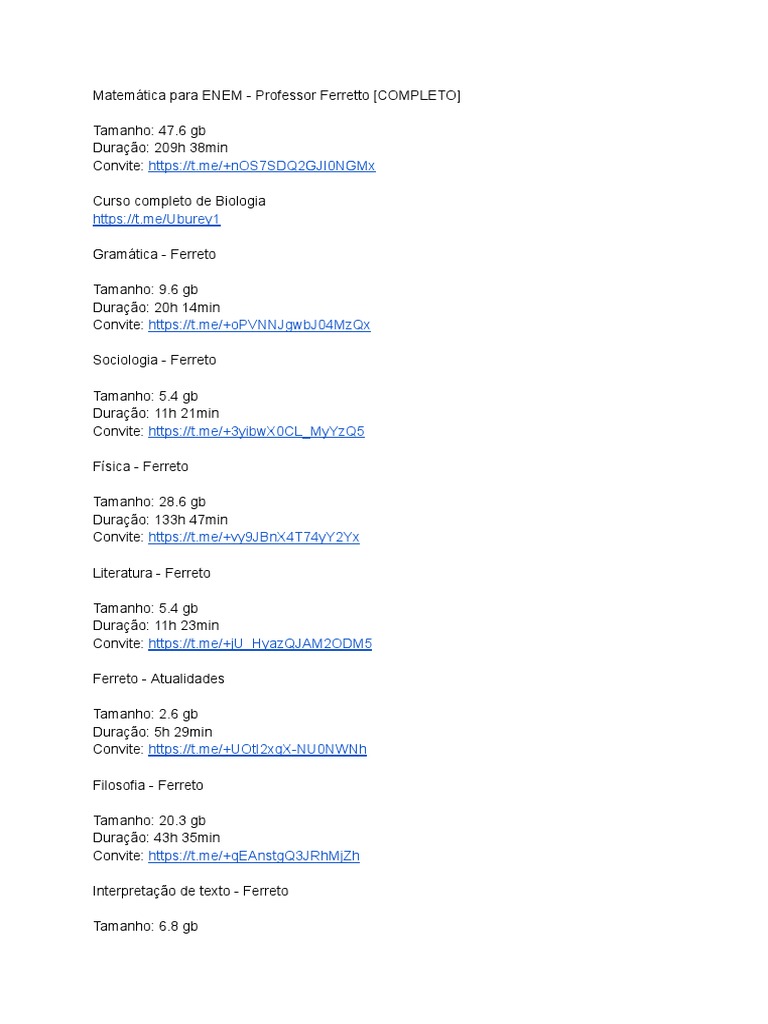 Cursos Do Professor Ferretto | PDF