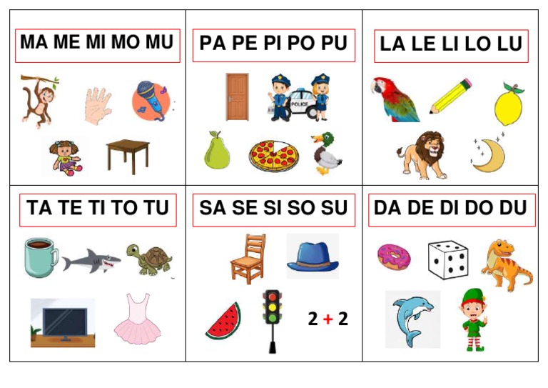 Silabas Con Imagenes | PDF
