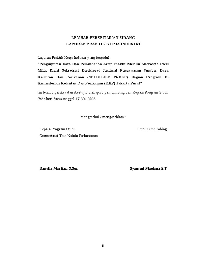 Bagian Awal Laporan Lathif | PDF