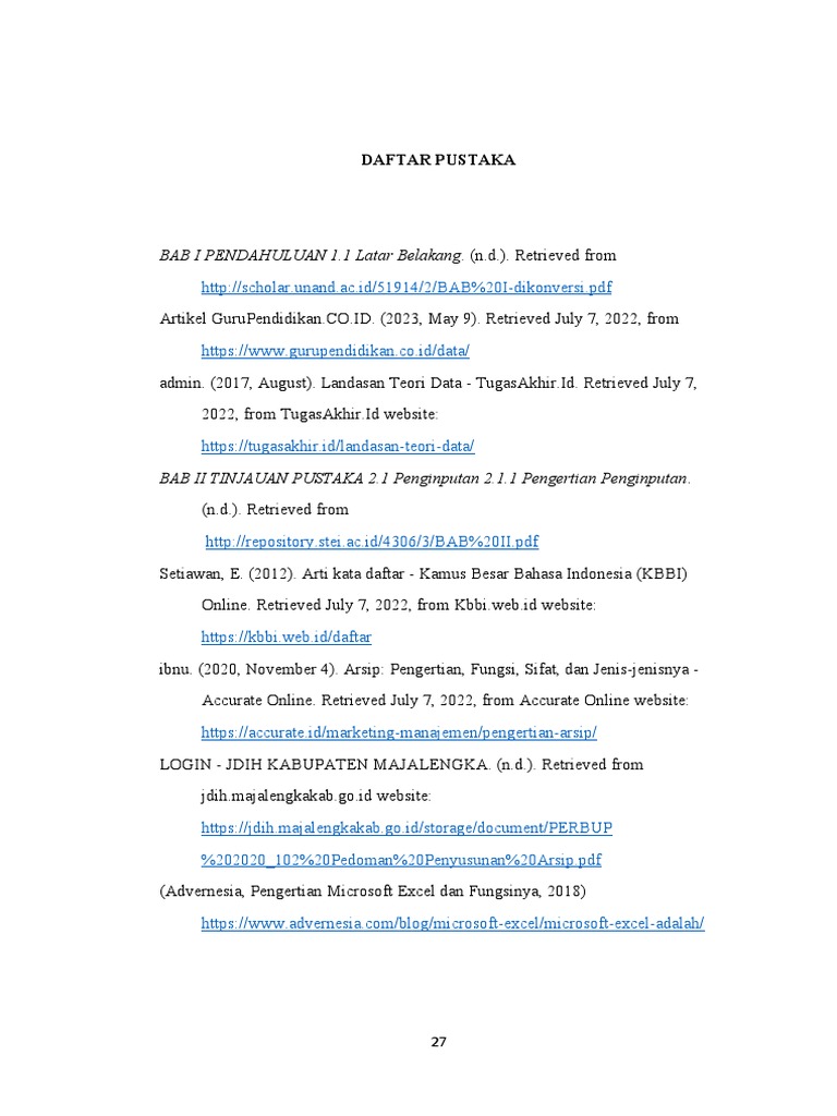 DAFTAR PUSTAKA Laporan PKL | PDF