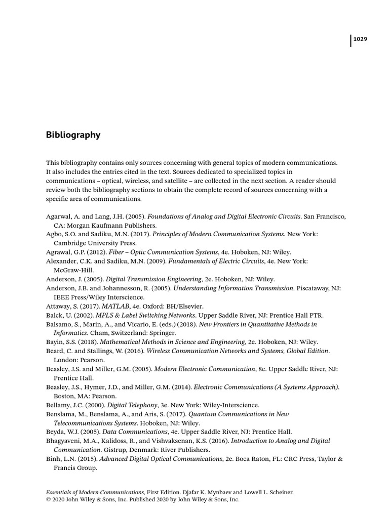 Essentials of Modern Communications - 2020 - Mynbaev | PDF ...