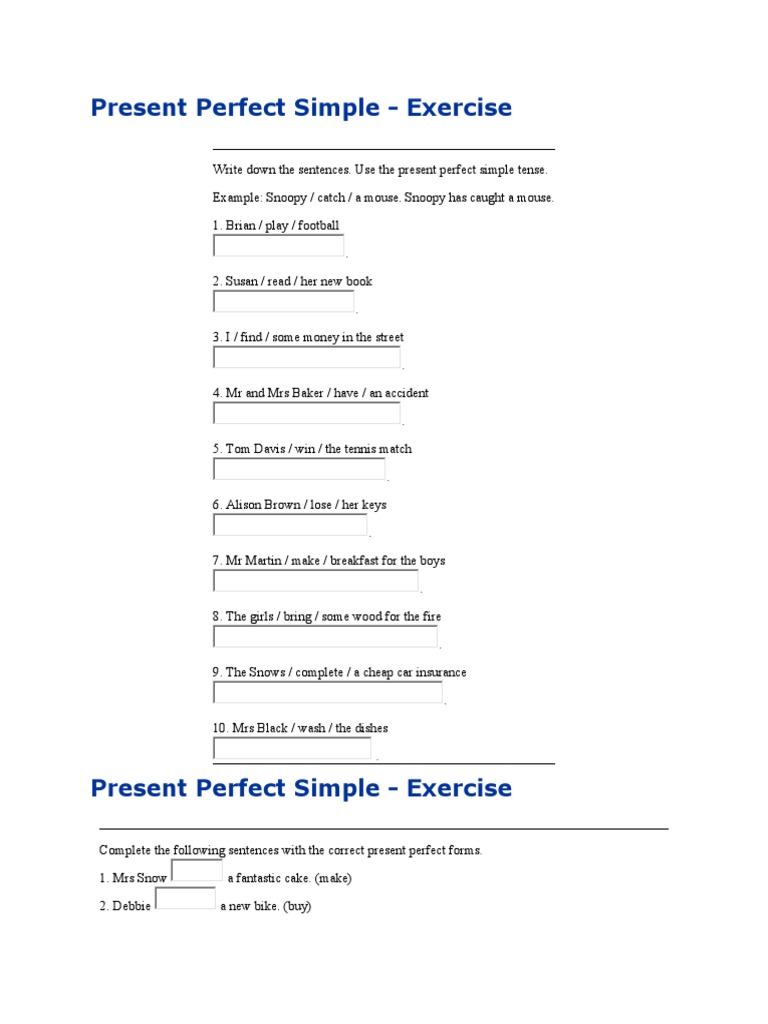 Present Perfect Simple | PDF