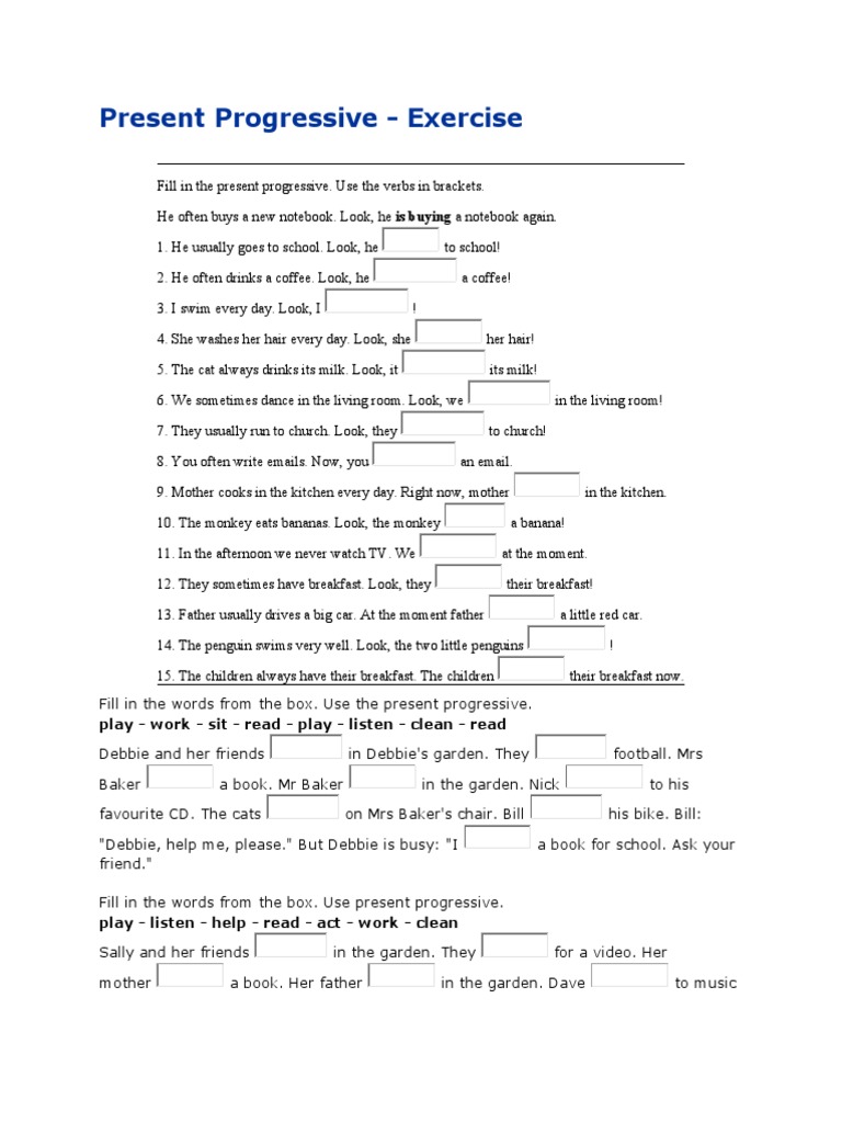 Present Progressive | PDF