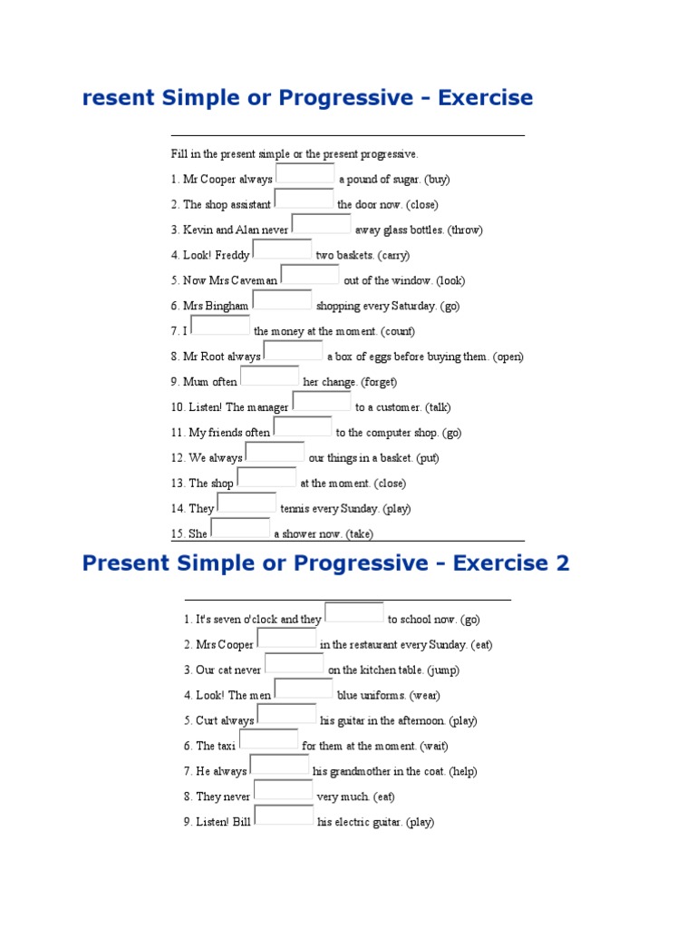 Present Simple or Progressive | PDF