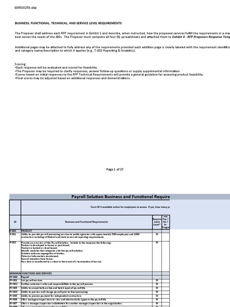 BAP 22 125RB RFP Exhibit 1 Business and Technical Req | PDF