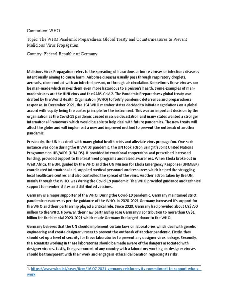 KGS MUN - Position Paper | PDF