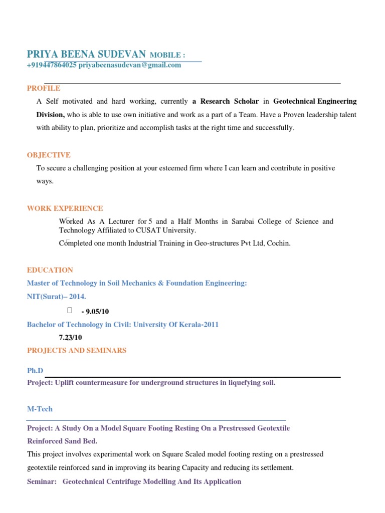 How To Write A CV - Priya | PDF