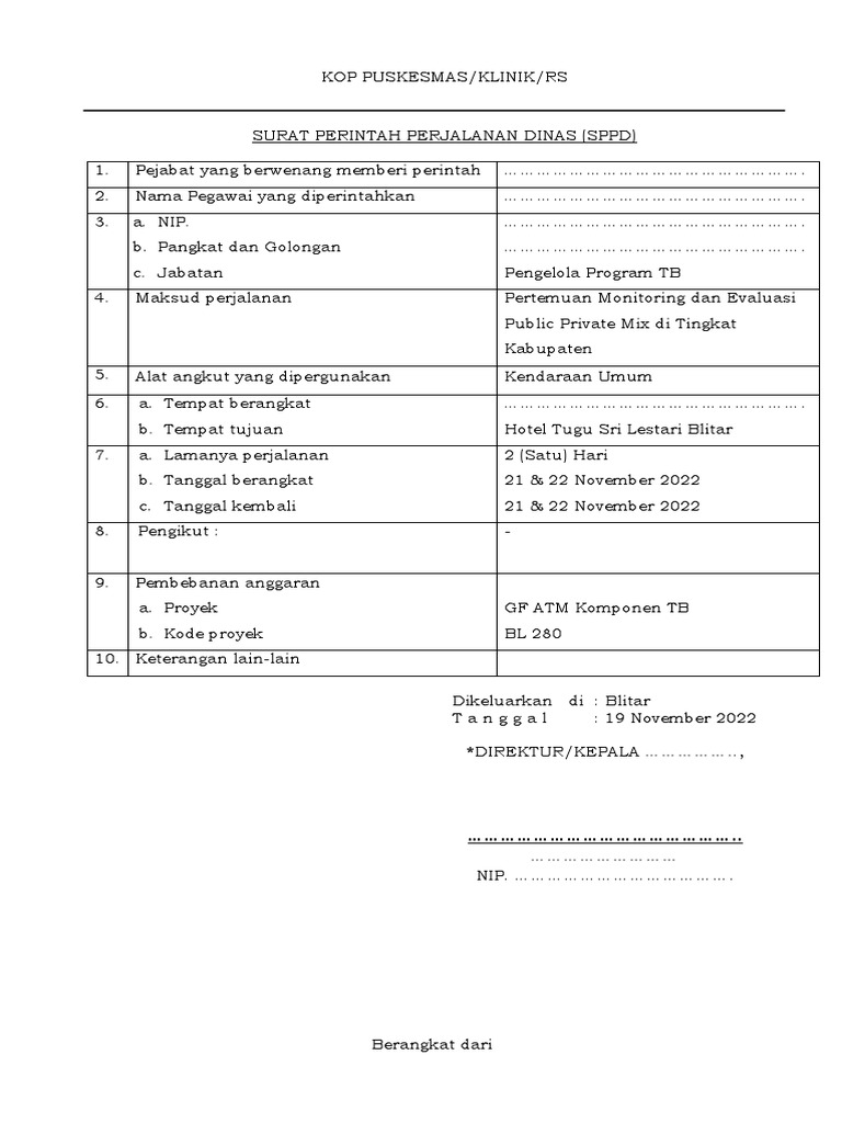Format SPPD BL 280 | PDF