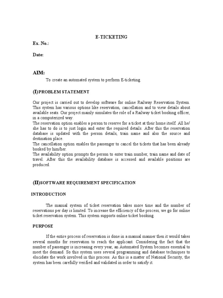 E - Ticketting - F-Converted Se Lab Manual | PDF
