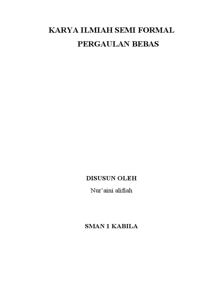 Karya Ilmiah Semi Formal 1 | PDF