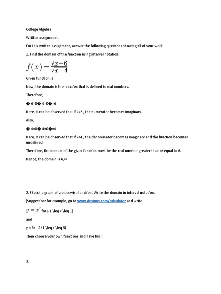 College Algebra Unit 1 | PDF | Function (Mathematics) | Mathematics